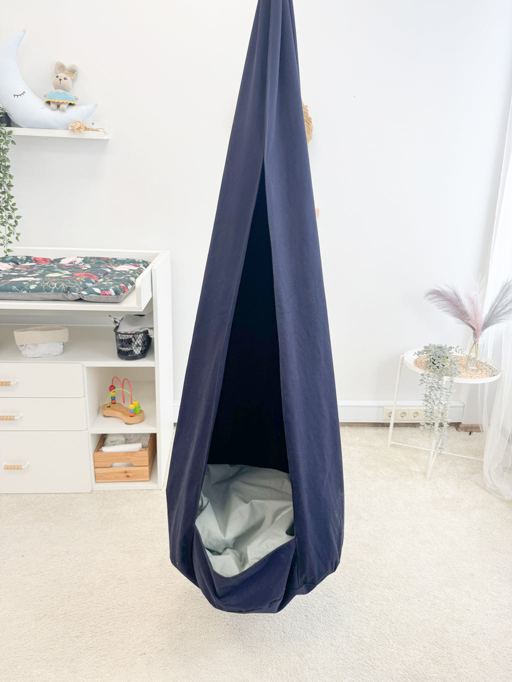 Navy Blue Cocoon Swing – Indoor & Outdoor Hanging Seat